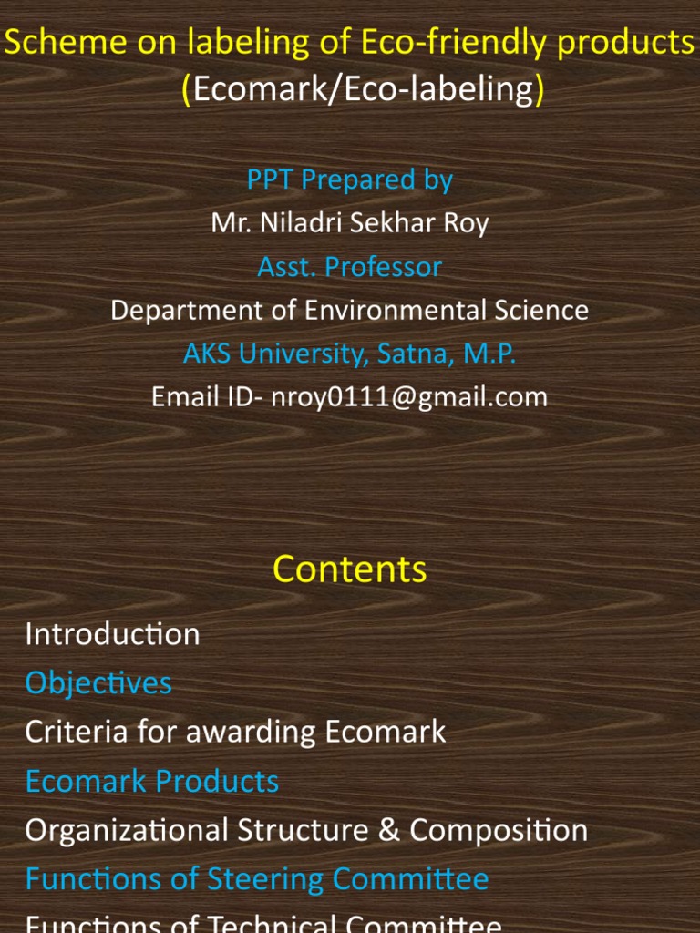 Scheme On Labeling of Ecofriendly Products (Ecomark) | PDF | Recycling ...