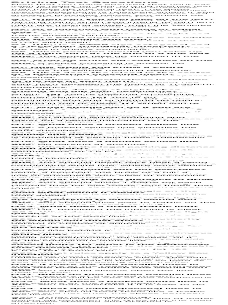 Driving Test Questions | PDF | Traffic | Driver's License