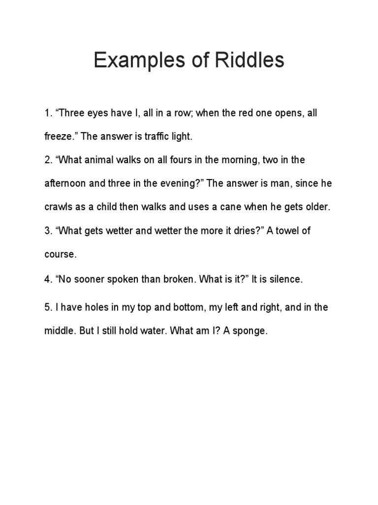 Examples of Riddles | PDF