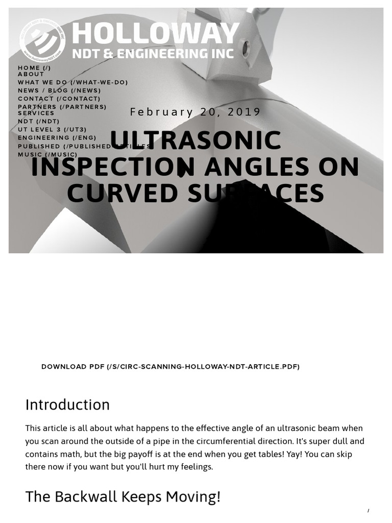 Ultrasonic Inspection Angles On Curved Surfaces - Holloway NDT ...