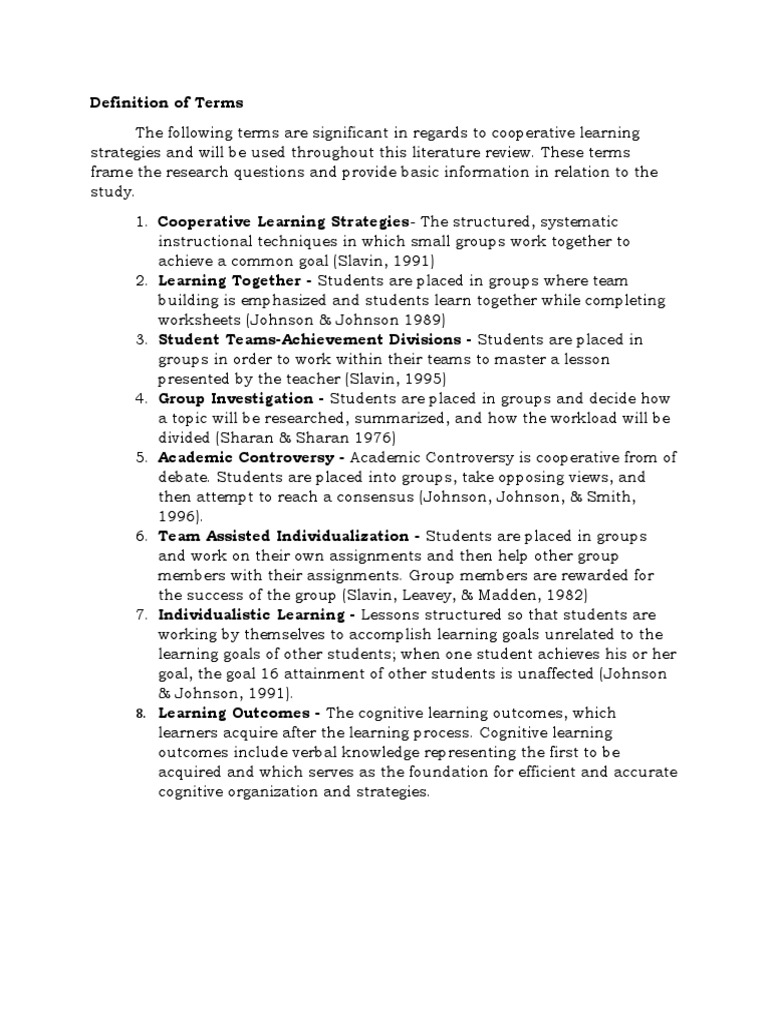 Definition of Terms | PDF