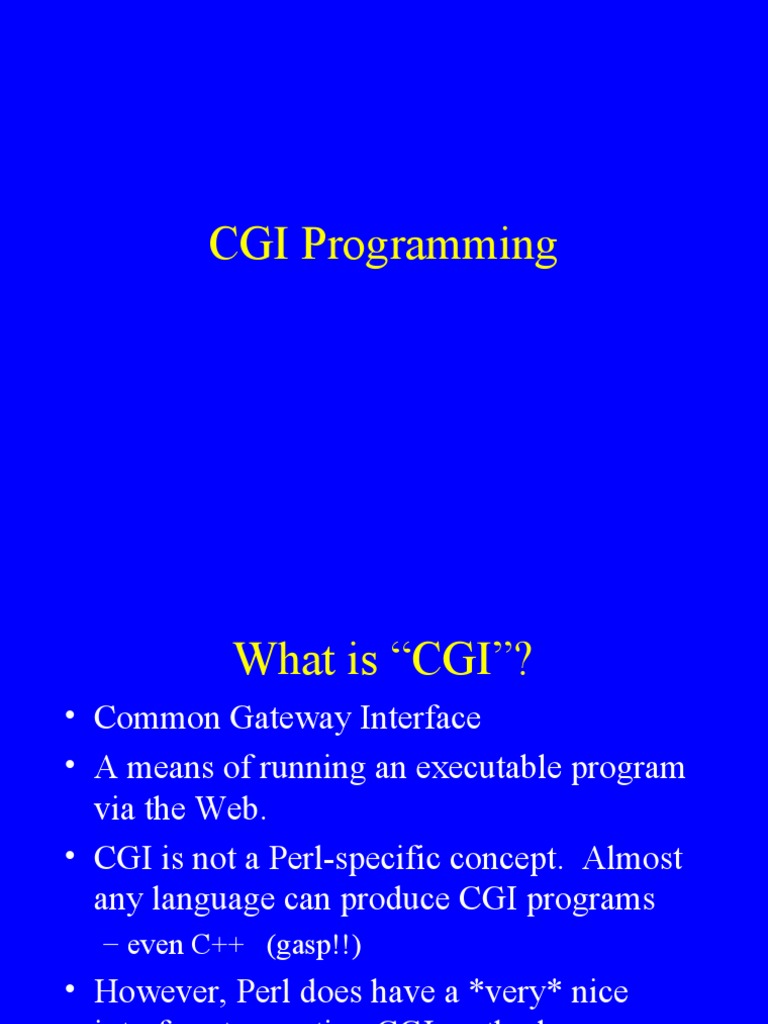 CGI Programming | Download Free PDF | Human–Computer Interaction | Internet