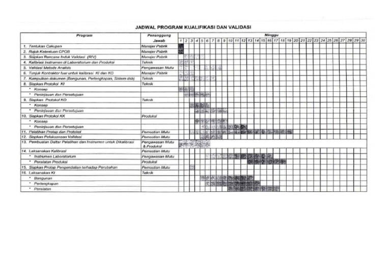 Contoh Jadwal Induk Validasi | PDF