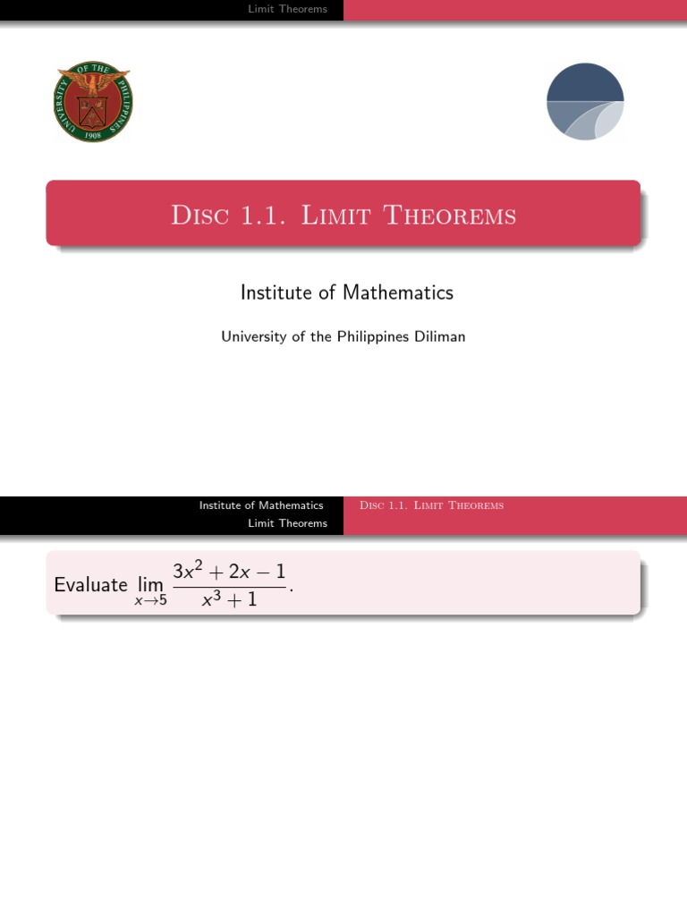 Disc 1.1 Limit Theorems | PDF
