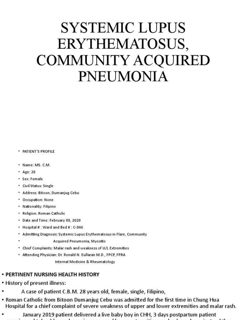 Systemic Lupus Erythematosus Community Acquired Pneumonia | PDF ...