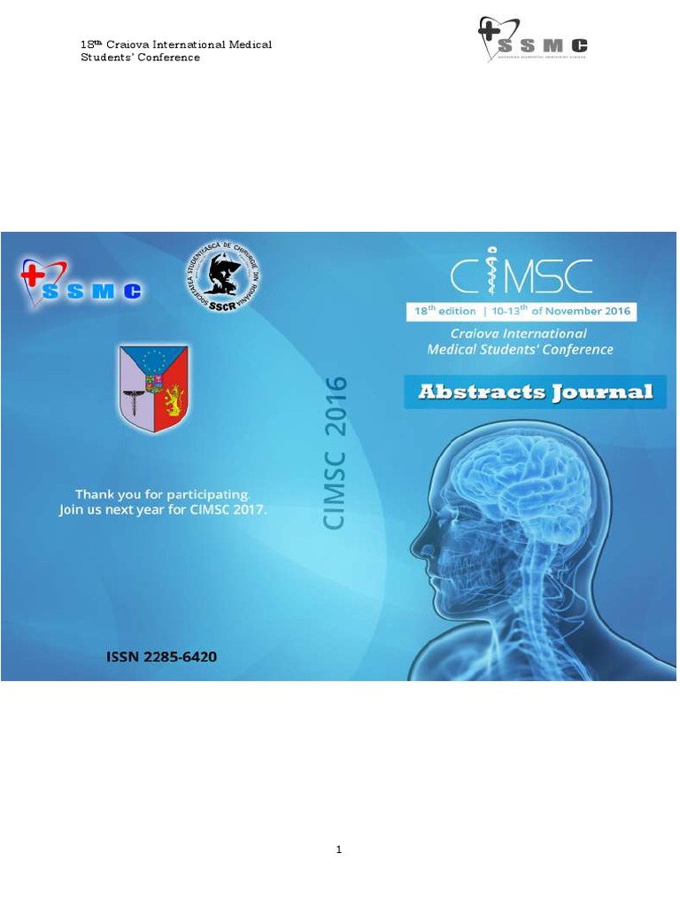 CARTE ABSTRACT FINAL FINAL FINAL Coperta PDF | PDF | Adrenal Gland | Thrombosis