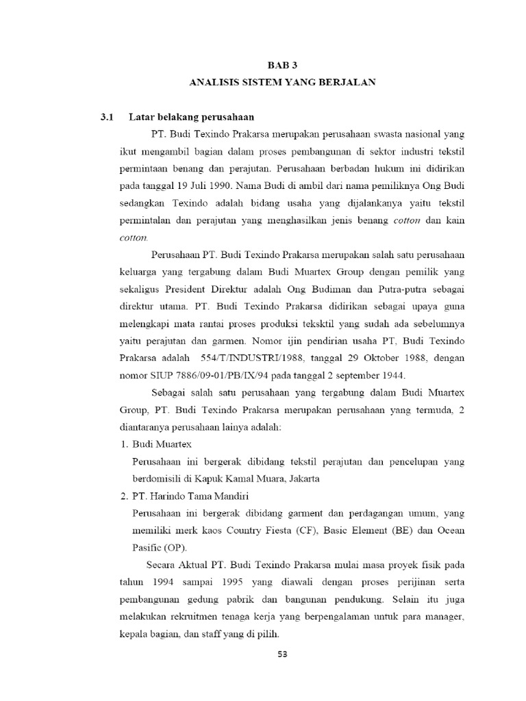 Profil Pt. Budi Texindo Prakarsa PDF | PDF