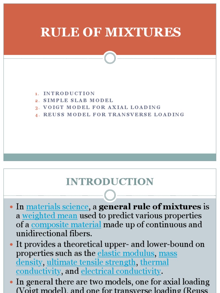 Rule of Mixture | PDF | Young's Modulus | Materials Science