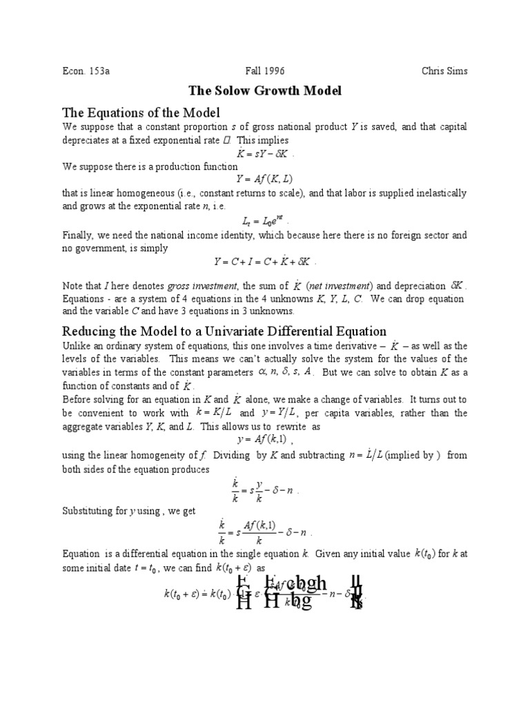 Solow Growth Model Explained | PDF | Economic Growth | Steady State
