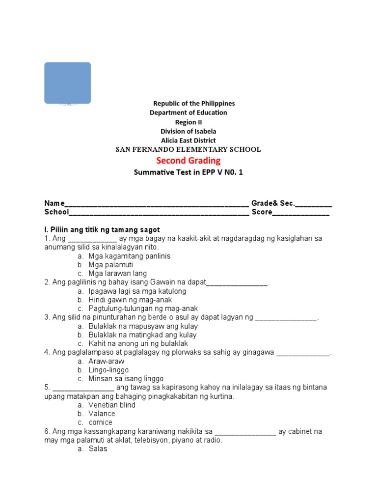 ST - Epp 5 - Q2 | PDF