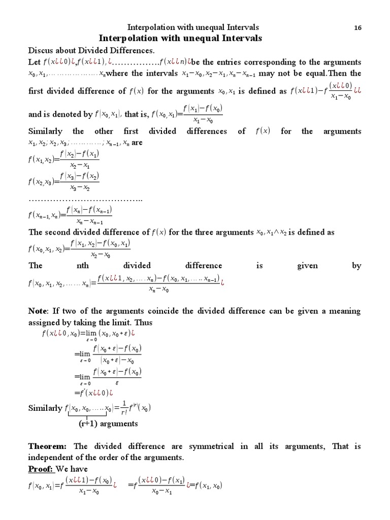 3 Interpolation With Unequal Intervals | PDF | Algorithms | Mathematics Of Computing