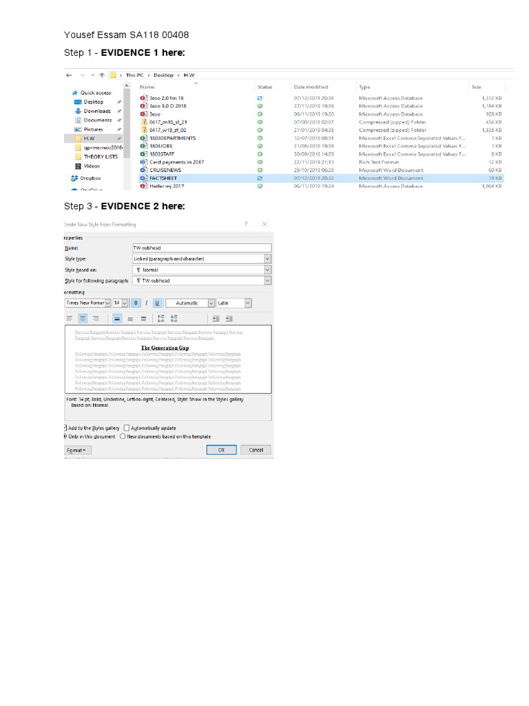 Yousef Essam SA118 00408 Step 1 - EVIDENCE 1 Here | PDF