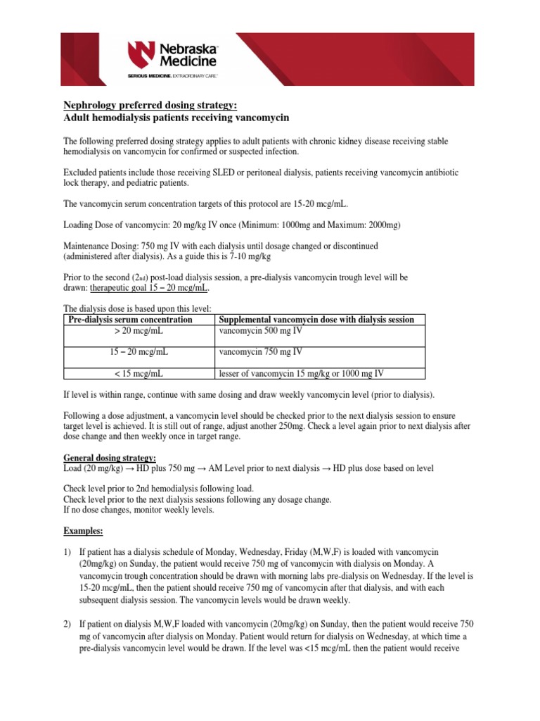 Vancomycin Dosing in Hemodialysis Patients | PDF | Hemodialysis | Dialysis