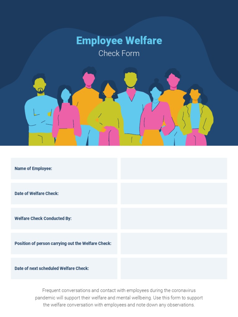 Employee Welfare Checklist Form Primary Care | PDF | Psychological ...