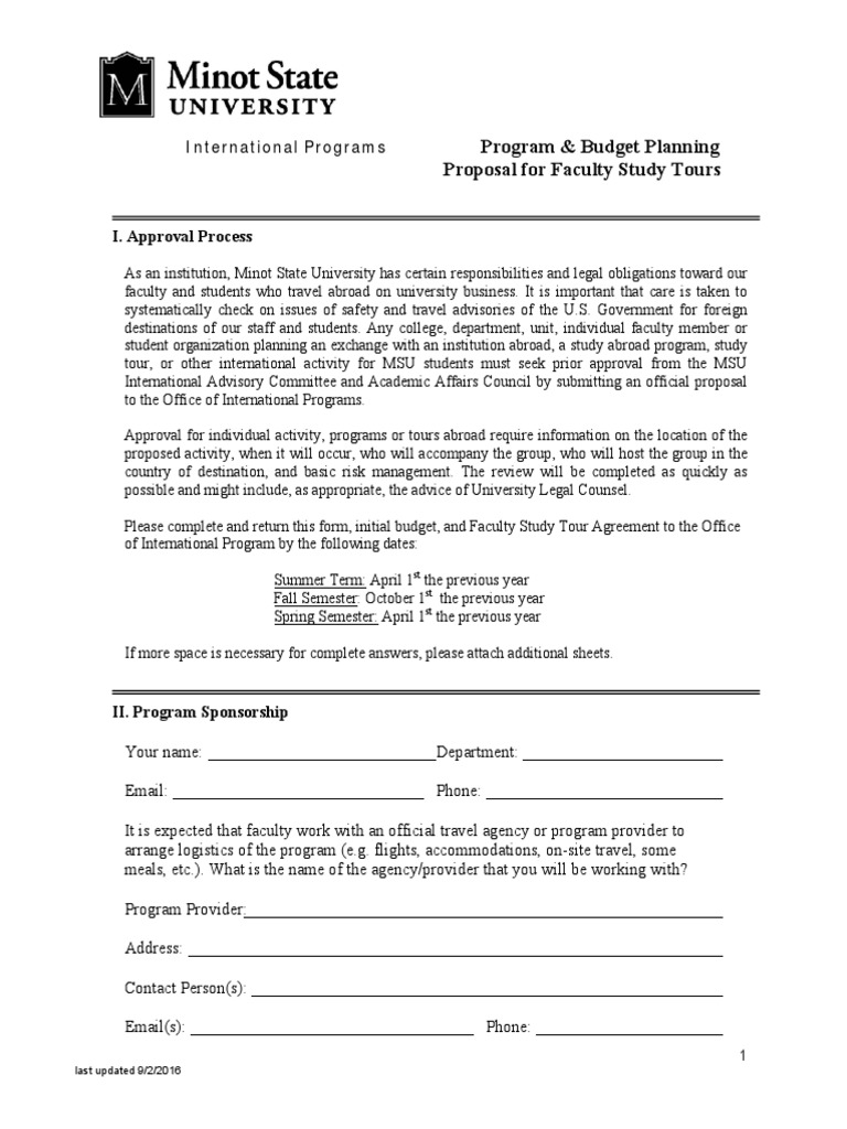 Faculty Study Tour Proposal Guidelines | PDF | International Student ...
