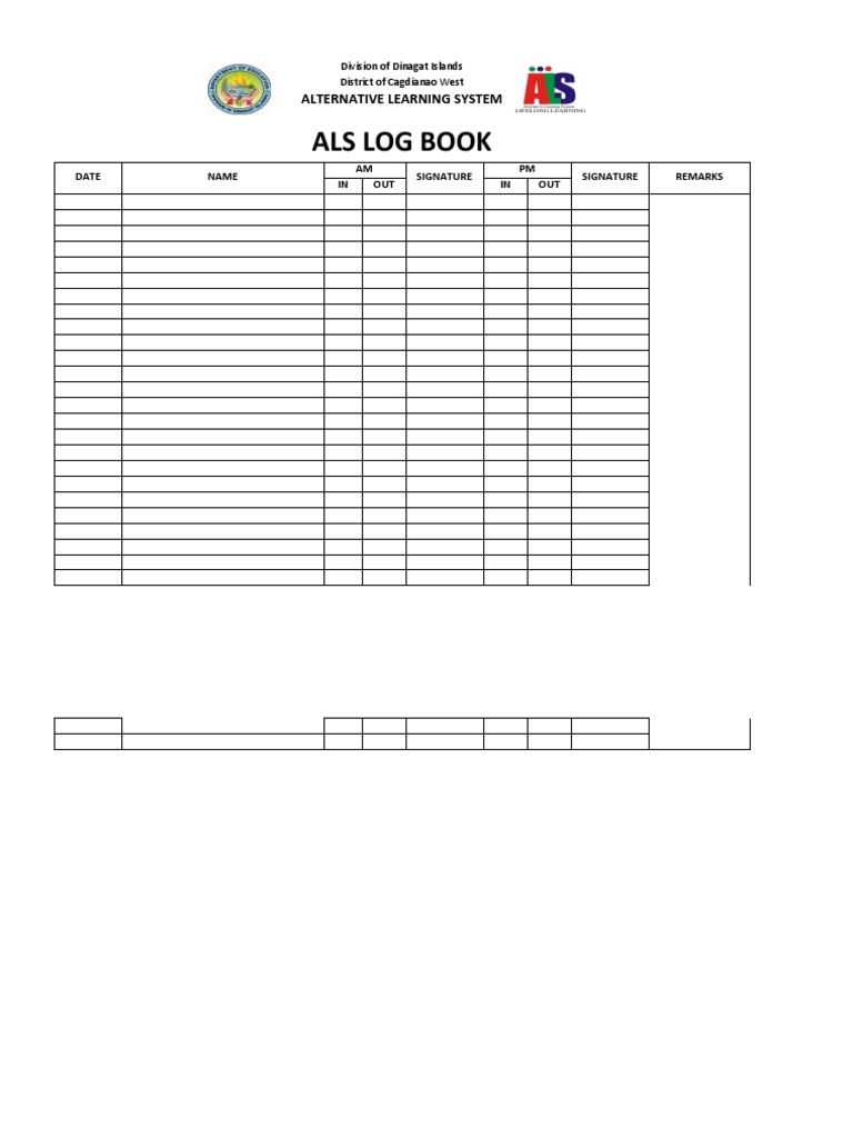 Als Log Book: Alternative Learning System | PDF
