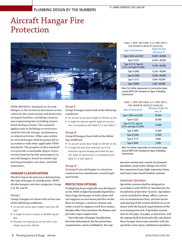 Aircraft Hangar Fire Protection: Plumbing Design by The Numbers | PDF ...