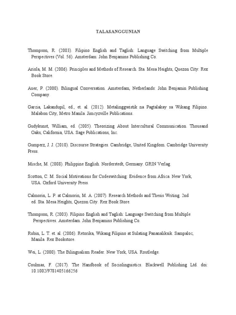 References on Filipino Language Studies | PDF | Applied Linguistics ...
