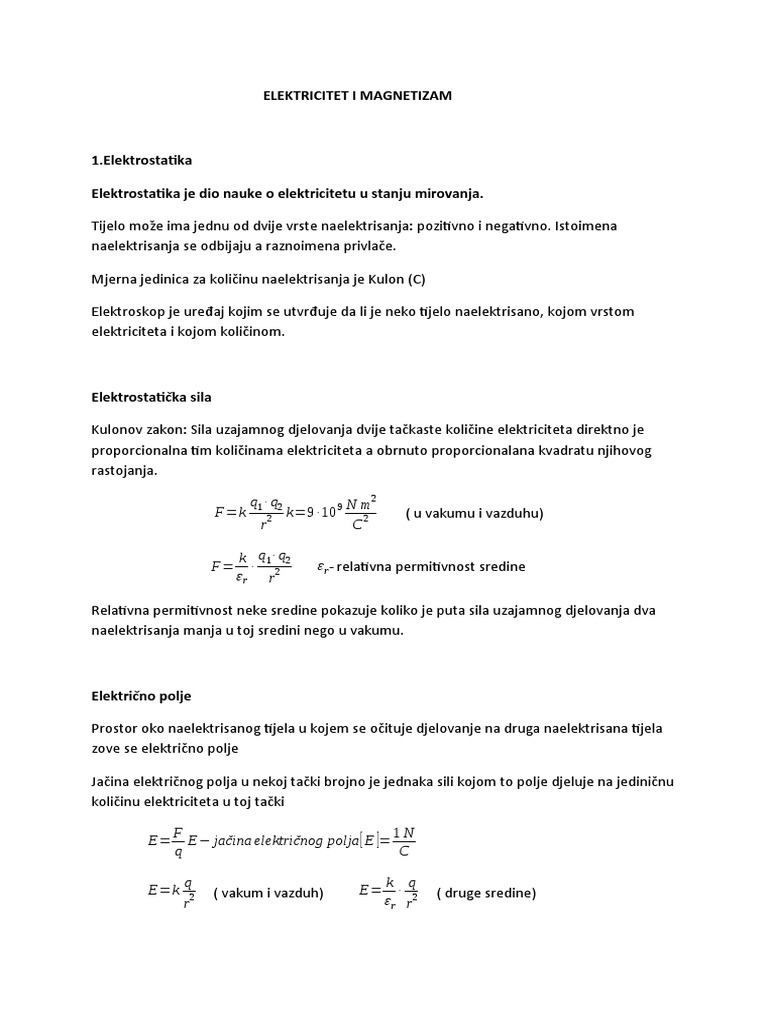 Fizika 2 Skripta | PDF