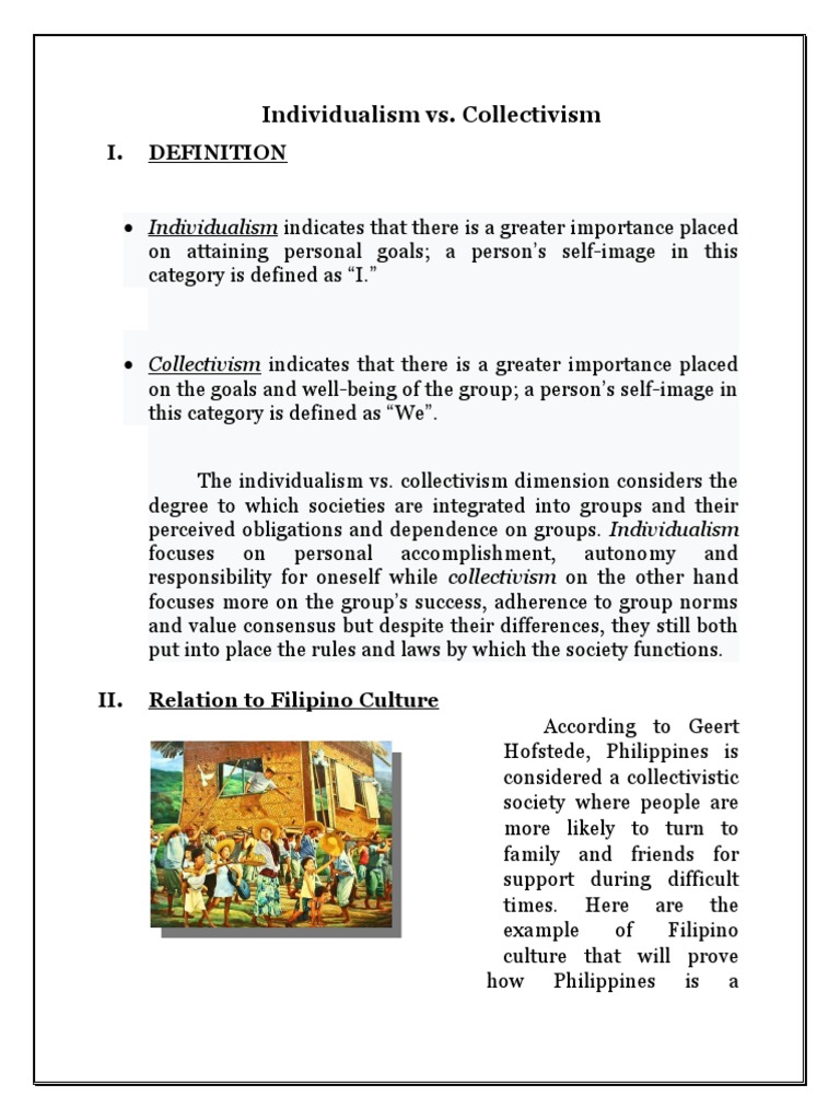 A Comparative Analysis of Individualism vs Collectivism in the Context ...