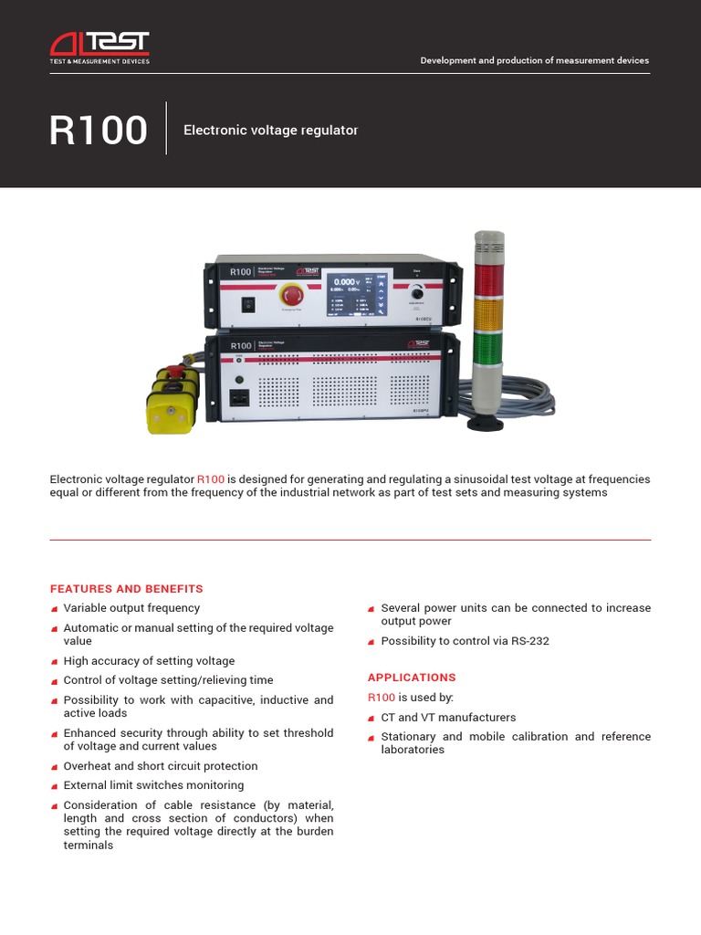 Electronic Voltage Regulator R100 PDF | PDF | Mains Electricity ...