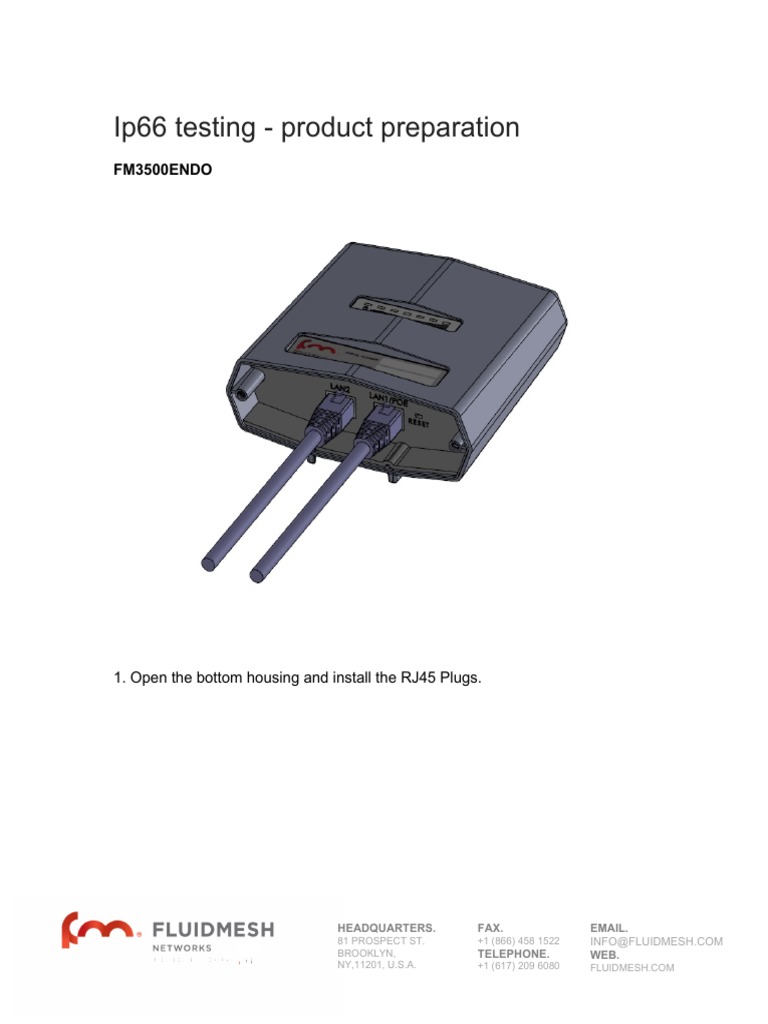 Fluidmesh FM 3500 and FM 4500 - IP66 Installation v0.1 | PDF | Electrical Connector | Equipment