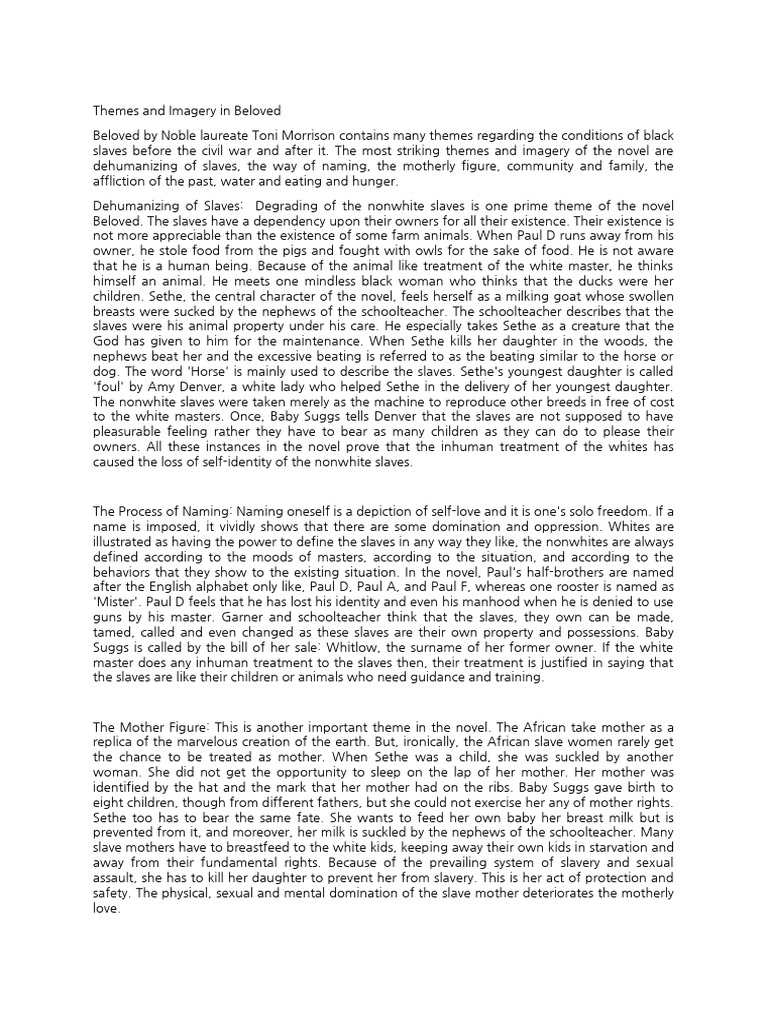 Themes and Imagery in Beloved | Slavery