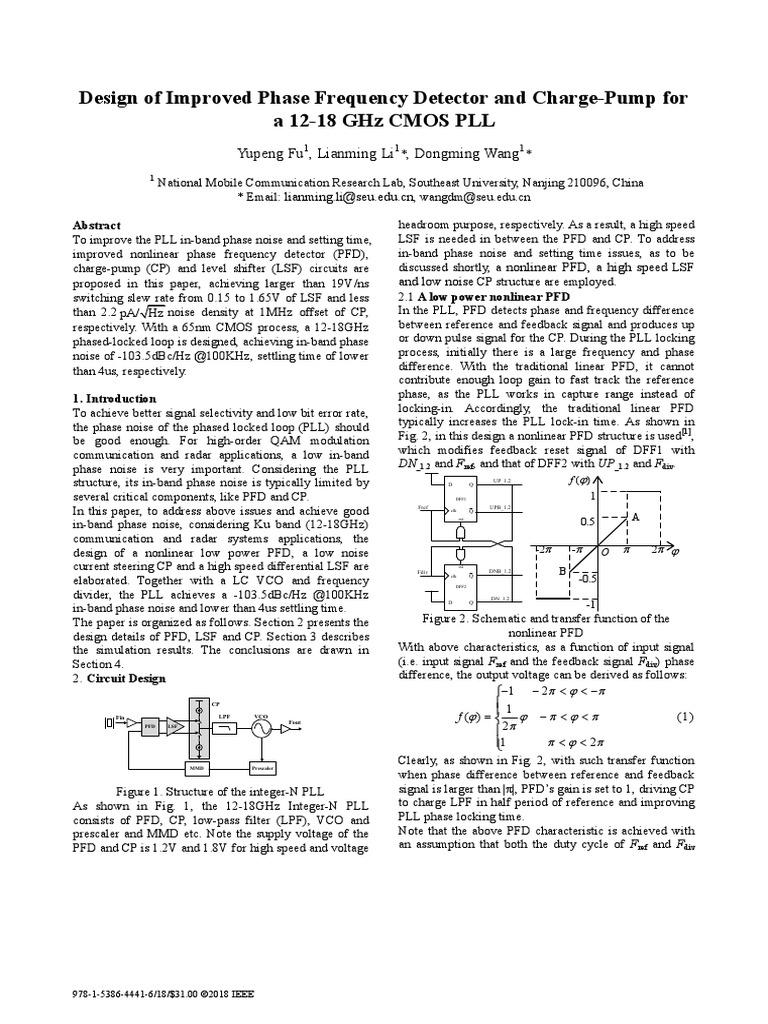 Design of Improved Phase Frequency Detector and Charge-Pump For A 12-18 ...