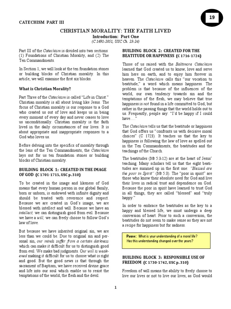 19 CHRISTIAN MORALITY PART 1 TBP June 23 2010 | PDF | Conscience ...
