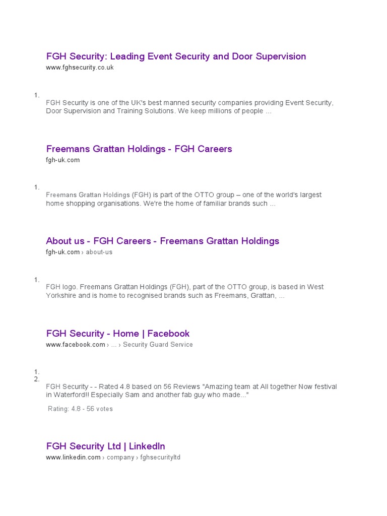 FGH Security: Leading Event Security and Door Supervision: WWW ...