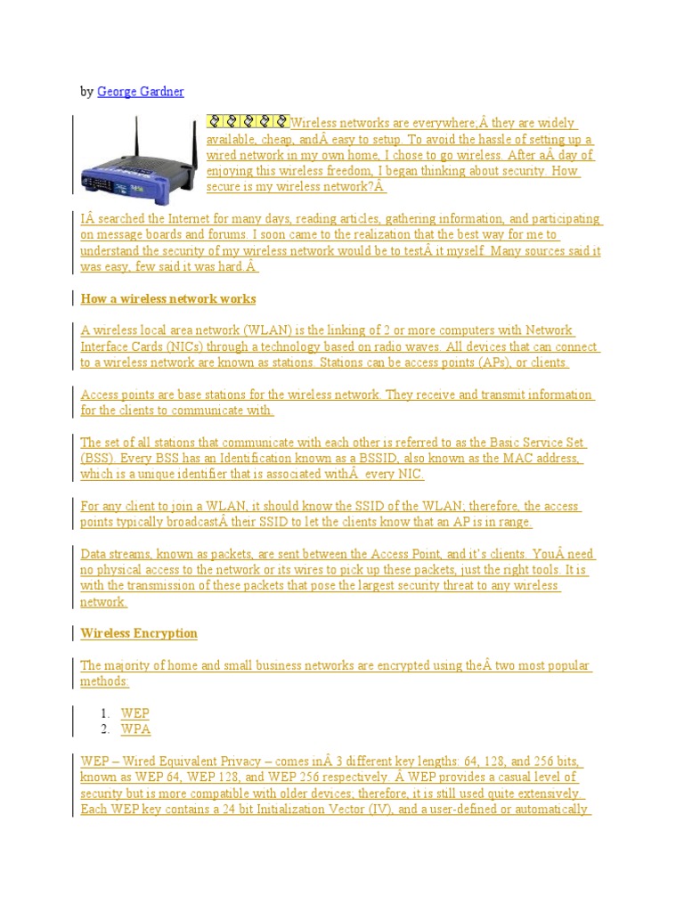 Hacking A Wireless Network | PDF | Wireless Lan | Computer Network