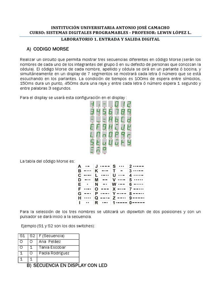 Guia de Laboratorio 1 SDP Camacho AD2016 | PDF | Diodo emisor de luz ...
