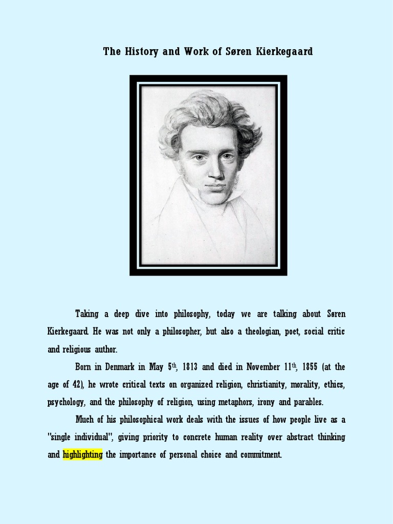 The History and Work of Søren Kierkegaard: TH TH | PDF | Søren ...