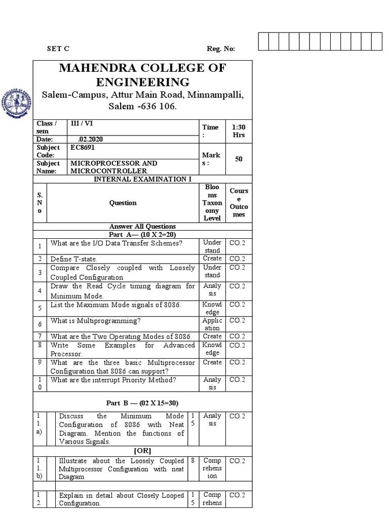 MPMC Internal 2 QP C | PDF | Digital Technology | Computer Hardware
