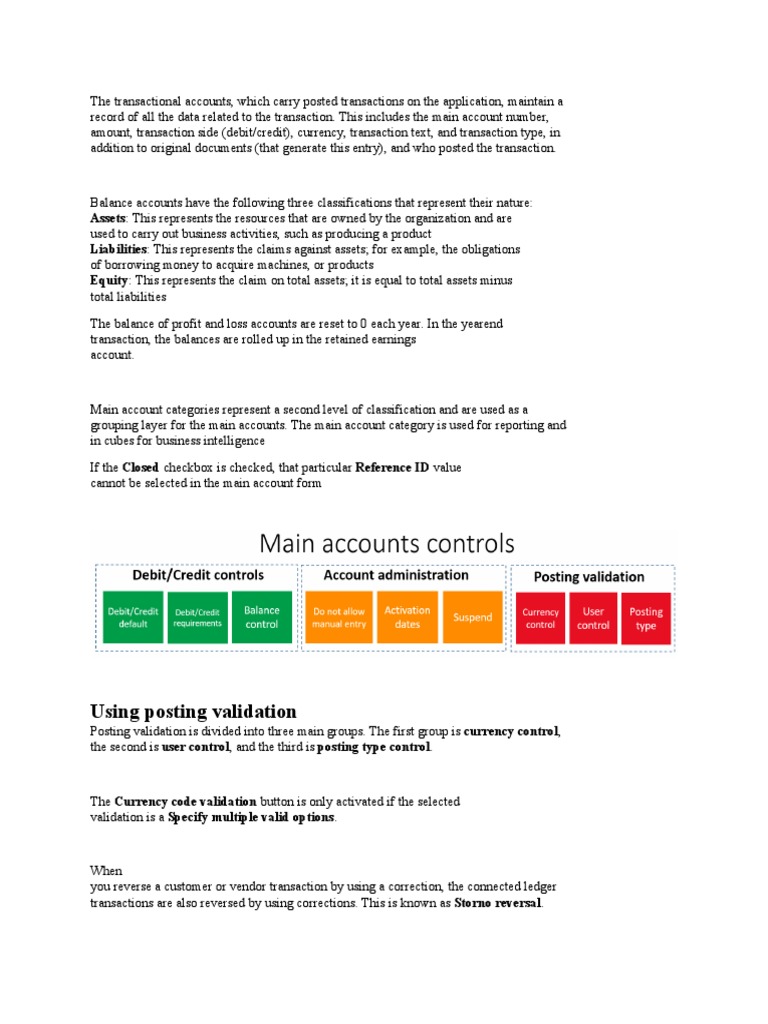 Transactional and Balance Accounts Guide | PDF