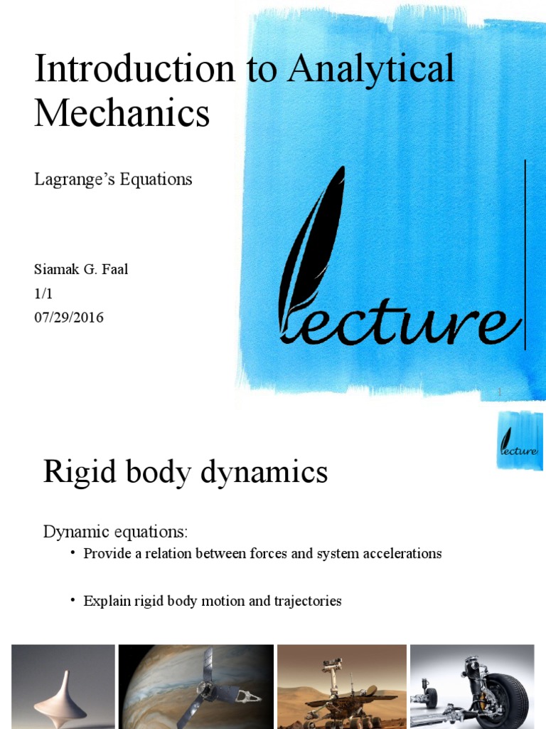 Introduction To Analytical Mechanics: Lagrange's Equations | PDF ...