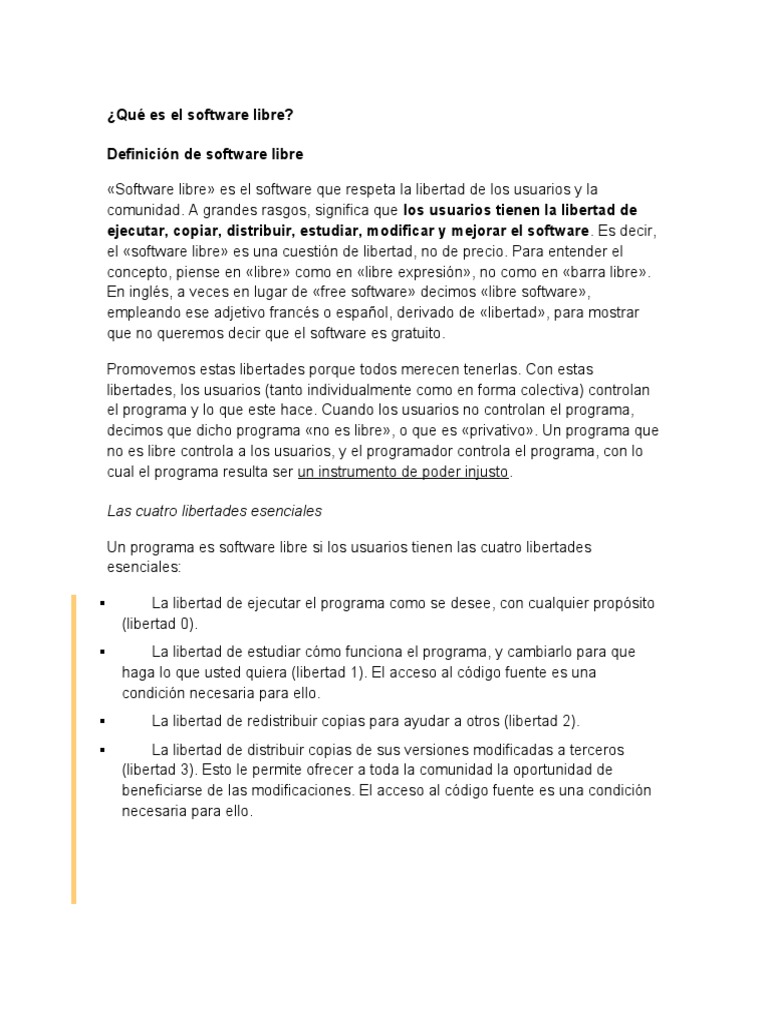 Software Libre | PDF | Software libre | Programa de computadora