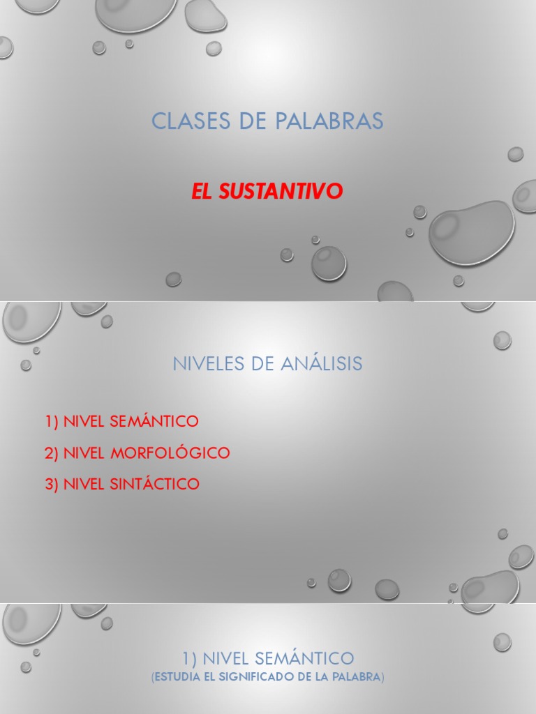 Clases de Palabras. Sustantivo | PDF | Sustantivo | Palabra