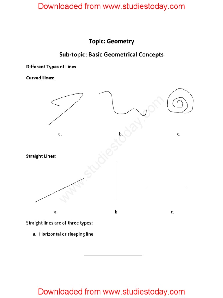 CBSE Class 3 Mathematics-Basic Geometrical Concepts PDF | PDF ...