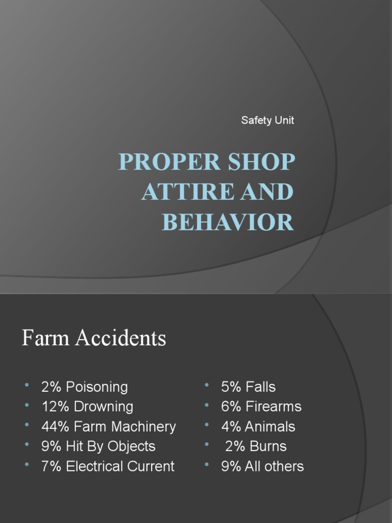 Farm Shop Safety Guidelines and Attire | PDF | Personal Protective ...