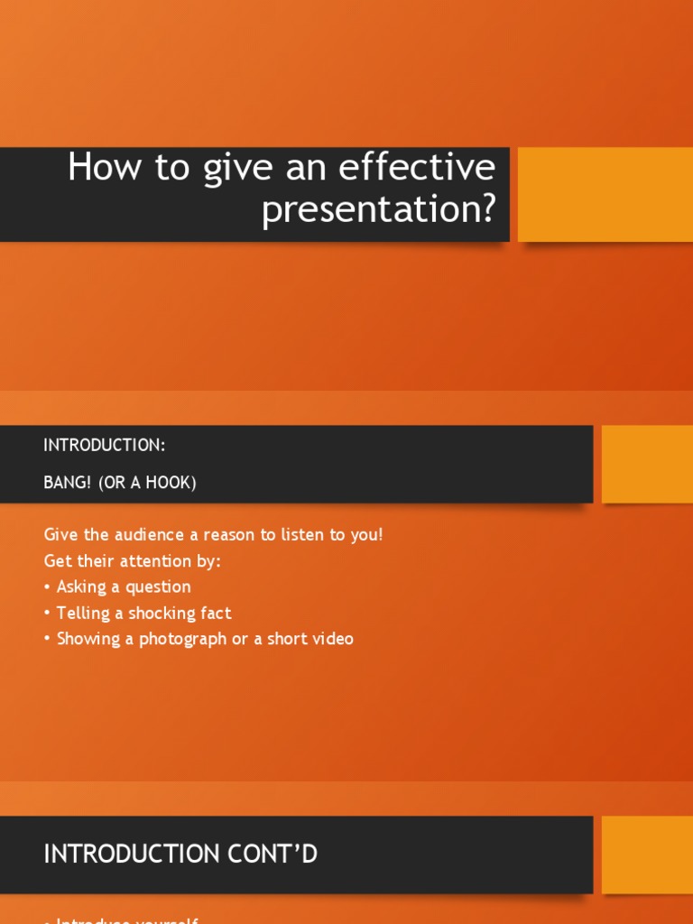 How To Give An Effective Presentation? | PDF