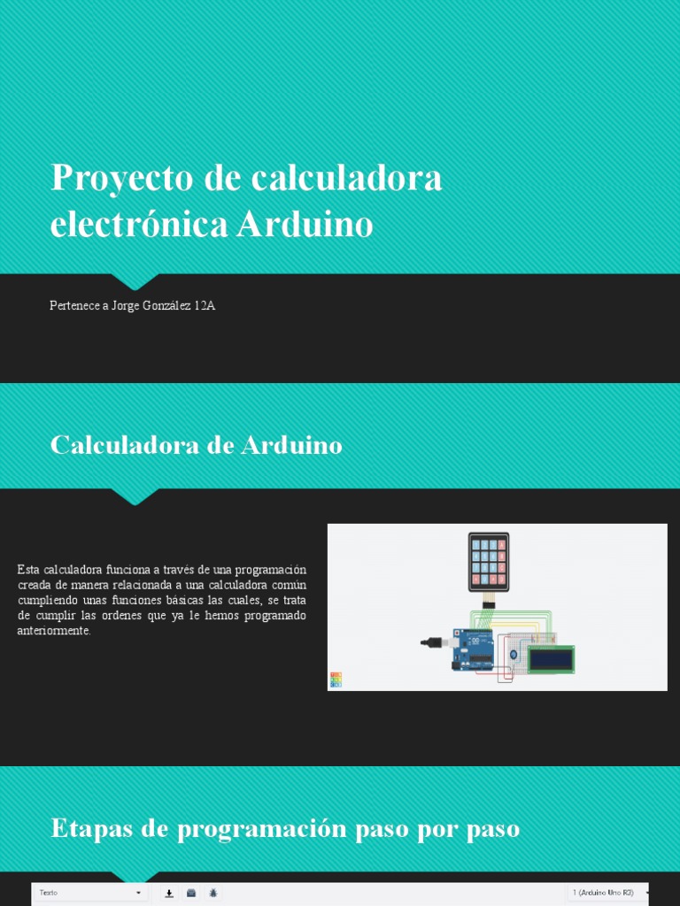 Proyecto de Calculadora Electrónica Arduino Jorge Gonzalez | PDF