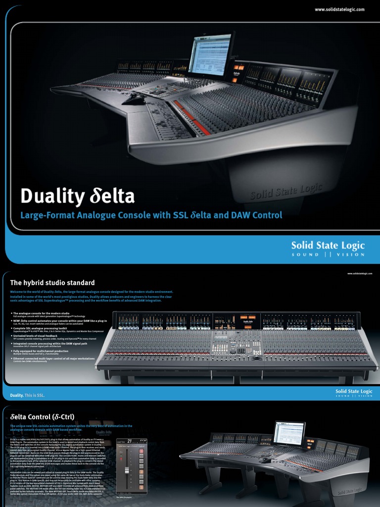 Duality δelta: Large-Format Analogue Console with SSL δelta and DAW ...