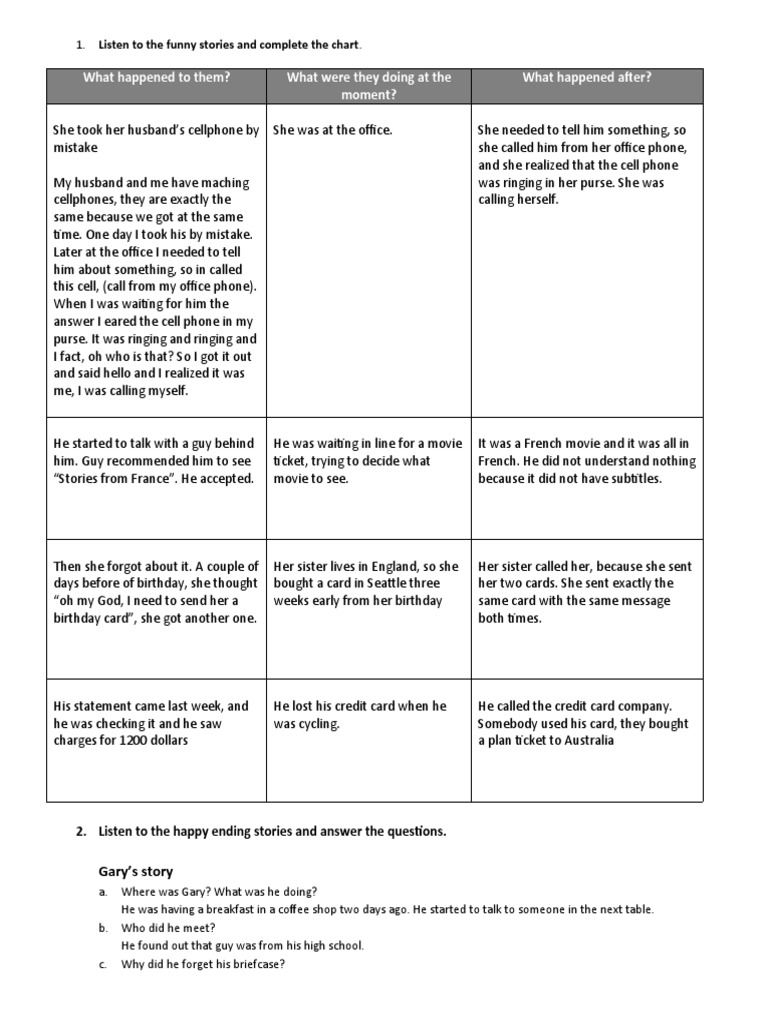 Story-Telling Worksheet | PDF
