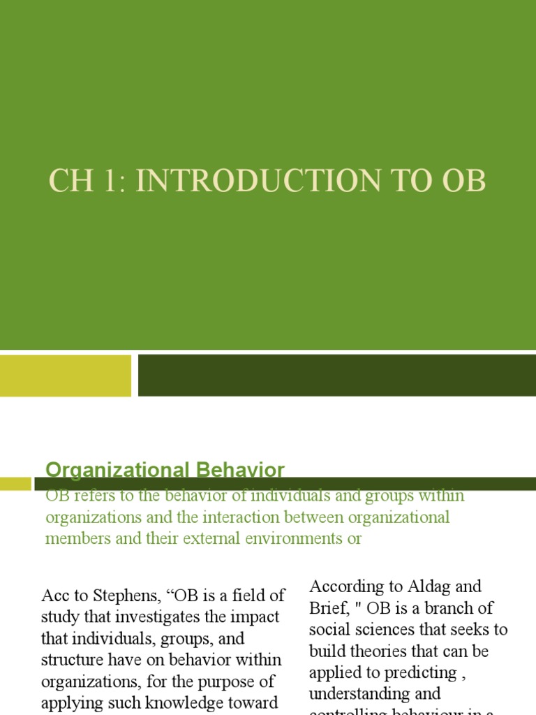 Unit 1 OB | PDF | Organizational Behavior | Behavior
