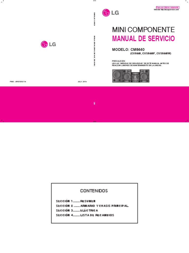 LG CM8440 PDF | PDF | Circuito integrado | Electricidad