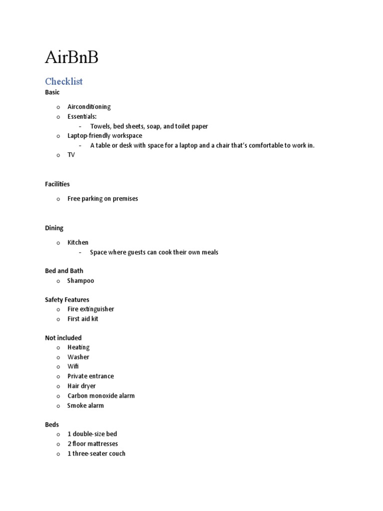 House Checklist | PDF