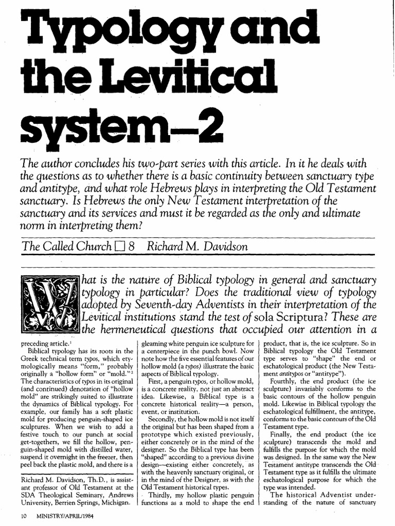 (DAVIDSON Richard M.) Typology and The Levitical System - Part 2 ...