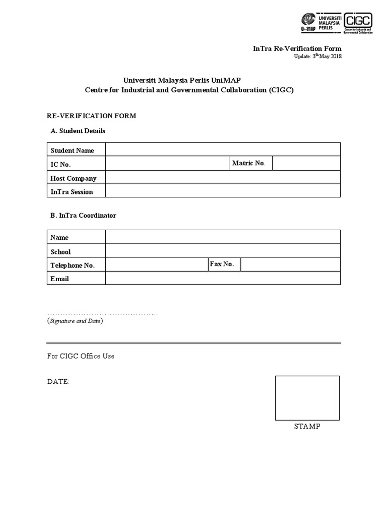 Re-Verification Form | PDF