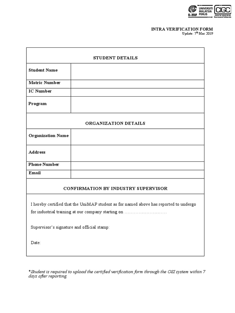 Verification Form PDF | PDF